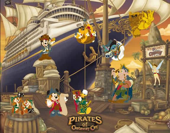 21111 - Nine Pin Framed Set - Pirates of Castaway Cay - Disney Cruise ...