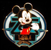 17680 - Libra - Mickey Mouse - Pin of the Month 2001 - Zodiac - Walt ...