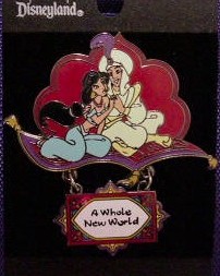 9205 - Jasmine and Aladdin - Princess Dangle - Disneyland Resort Disney Pin