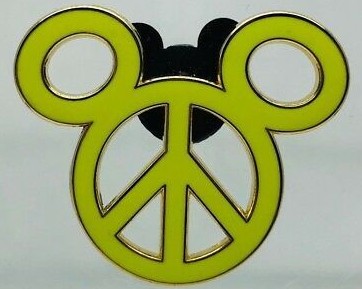 28359 - Peace Sign Mickey Head - Yellow/Lime Green - Mickey Icon