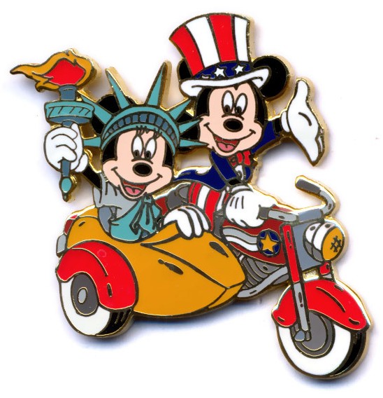 29076 - Mickey & Minnie Riding a Motorcycle - Americana - Disneyland ...