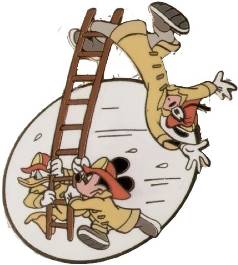 34617 - Goofy, Donald and Mickey running with ladder - Firefighter Set ...