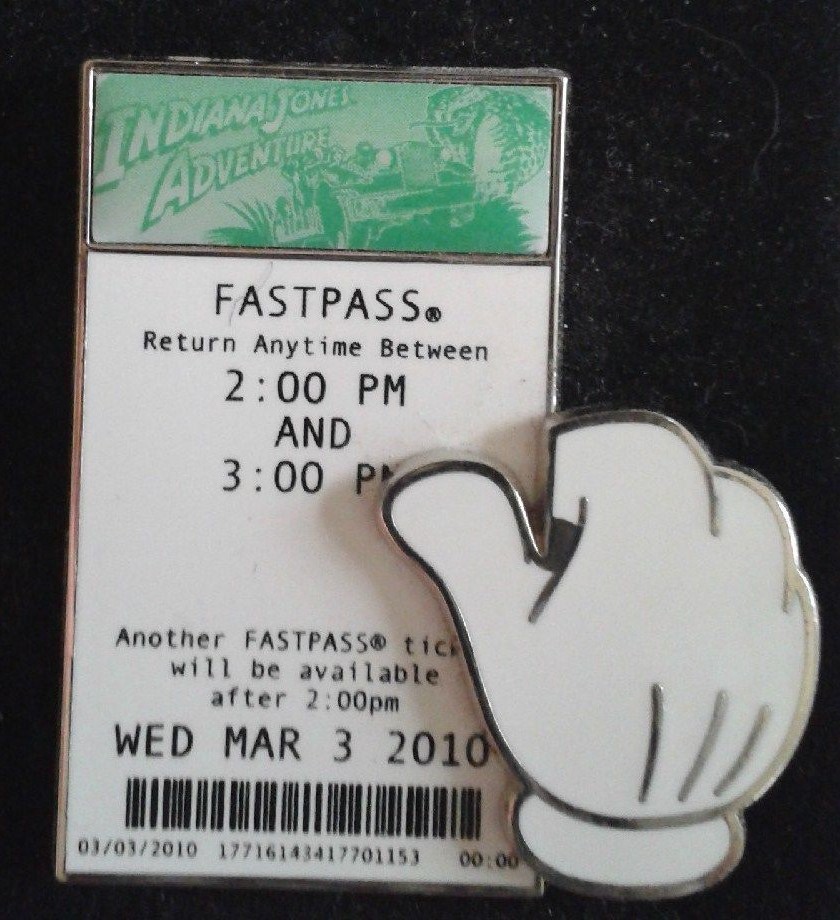 13832 - Indiana Jones Adventure - Fastpass Ticket - Disneyland Resort ...