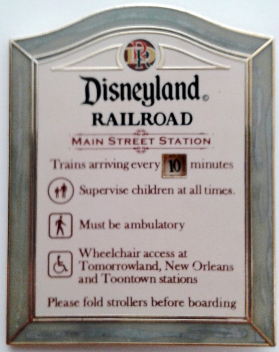 39445 - Disneyland Railroad Main Street Station - Wait Time Sign - Walt ...