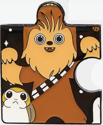 47371 Chewbacca And Porg Star Wars Puzzle Mystery Set Loungefly Disney Pin